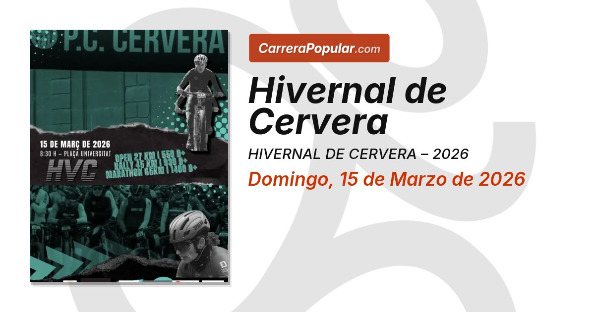 Hivernal de Cervera. Trail Running en Cervera (Lérida). Marzo 2026