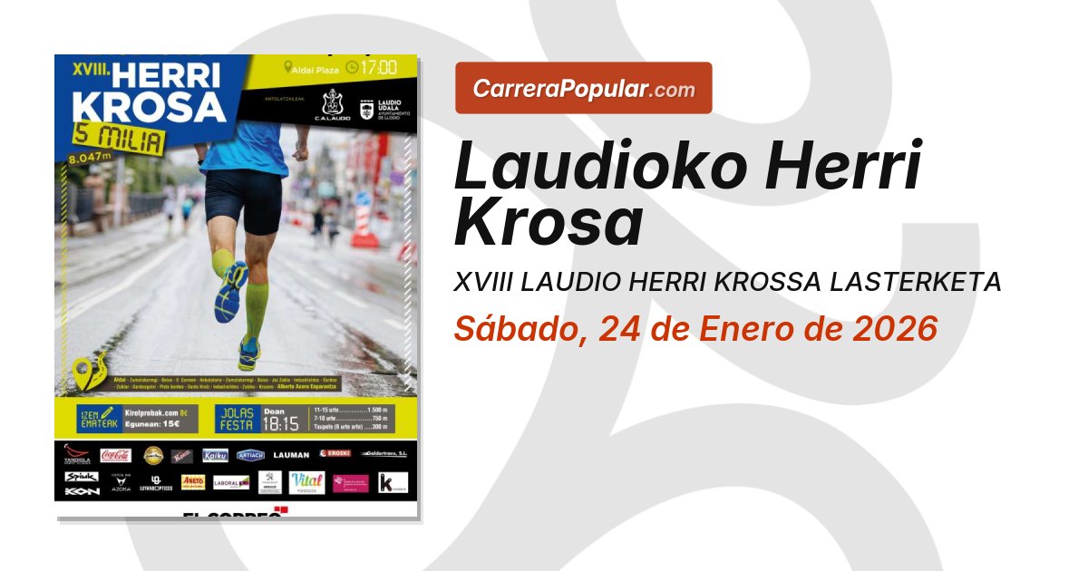 Laudioko Herri Krosa. Carrera Popular en Laudio (Álava). Enero 2026