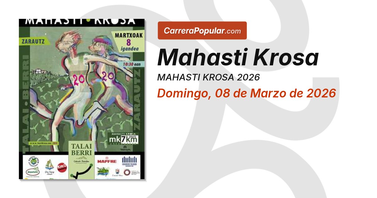 Mahasti Krosa. Trail Running en Zarautz (Guipúzcoa). Marzo 2026