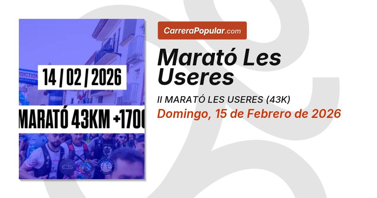 Marató Les Useres. Trail Running en Les Useres (Castellón). Febrero 2026