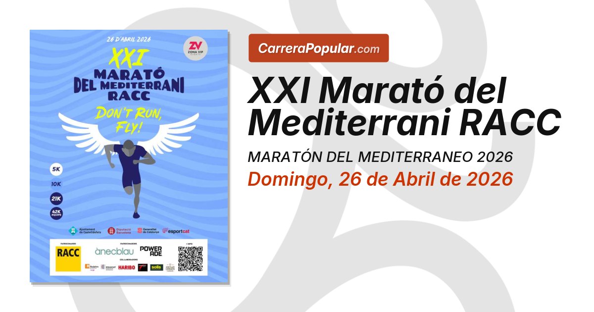 XXI Marató del Mediterrani RACC. Medio Maratón en Castelldefels ...