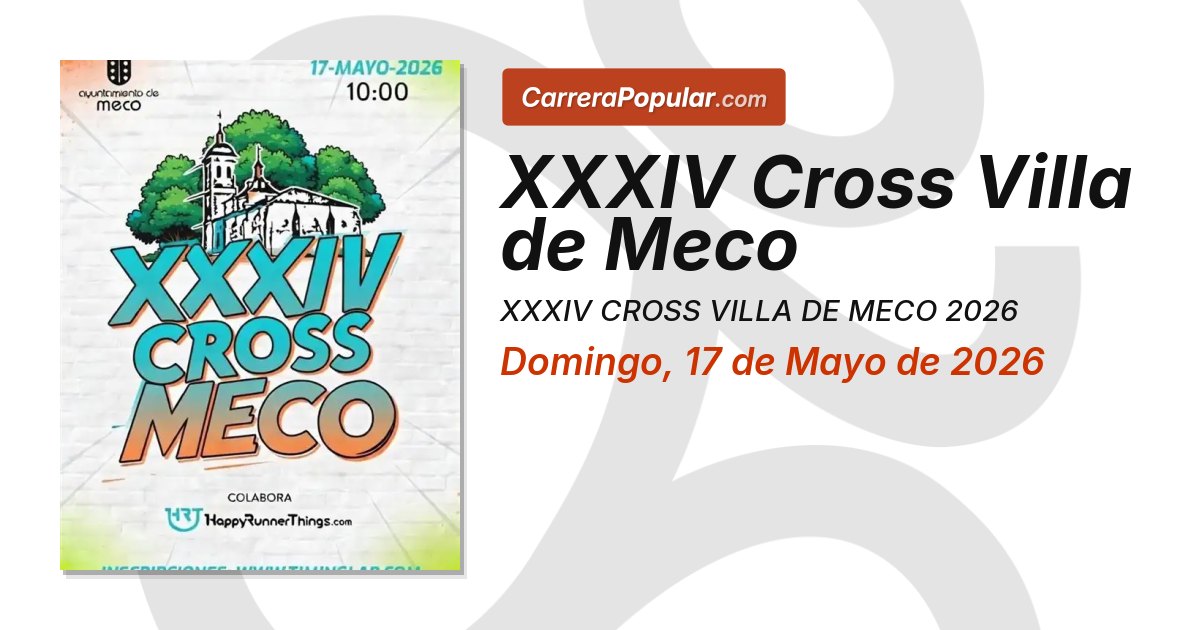 XXXIV Cross Villa de Meco. Cross en Meco (Madrid). Mayo 2026