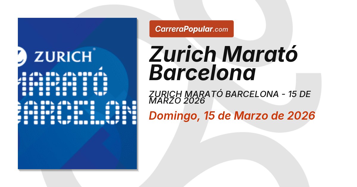 Zurich Marató Barcelona. Maratón en Barcelona (Barcelona). Marzo 2026